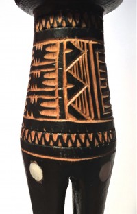 Fiji Vesi Wood Cannibal Fork with Mother-of-Pearl Inlay - 12" - Model 1 ...