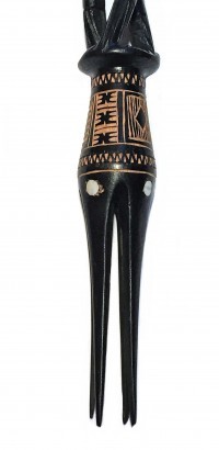 Fiji Vesi Wood Cannibal Fork with Mother-of-Pearl Inlay - 12" - Model 1 ...