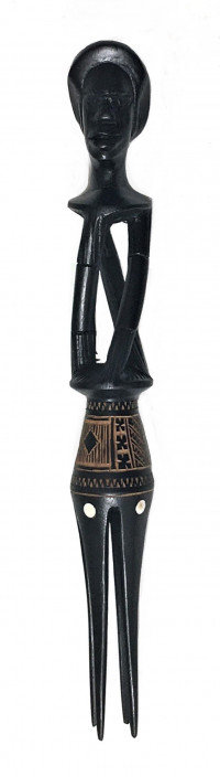 Fiji Vesi Wood Cannibal Fork with Mother-of-Pearl Inlay - 12" - Model ...