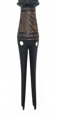 Fiji Vesi Wood Cannibal Fork with Mother-of-Pearl Inlay - 12" - Model 8 ...