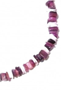 Necklace: Dark Pink and White Puka Shell , Hawaiian Gifts from Island Girlz