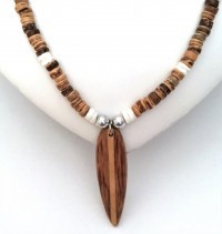 Necklace: Surfboard pendant on coconut shell , Hawaiian Gifts from ...
