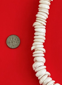 Necklace: White Surfer's Hand-Strung Big Shell Model 11 , Hawaiian ...