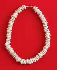 Necklace: White Surfer's Hand-Strung Giant Puka Shell Model 15 ...